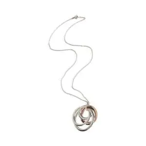 Tiffany & Co. Sterling Silver & Rubedo Large Model 1837 Pendant