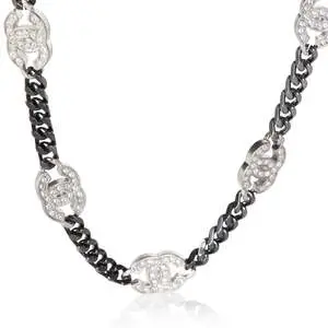 Chanel 2021 Strass Cc Station Necklace - Ruthenium