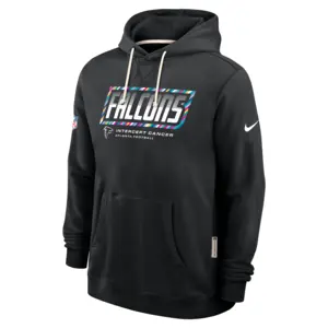 Nike Atlanta Falcons Crucial Catch Sideline Standard Issue Dri-fit Nfl Pullover Hoodie - Black
