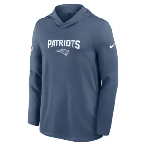 Nike New England Patriots Rivalries Collection Sideline Dri-fit Nfl Long-sleeve Hooded Top - Blue