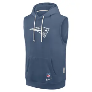 Nike New England Patriots Rivalries Collection Sideline Dri-fit Nfl Sleeveless Pullover Hoodie - Blue