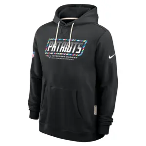 Nike New England Patriots Crucial Catch Sideline Standard Issue Dri-fit Nfl Pullover Hoodie - Black