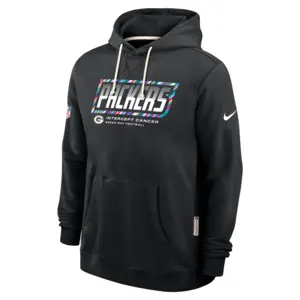 Nike Green Bay Packers Crucial Catch Sideline Standard Issue Dri-fit Nfl Pullover Hoodie - Black