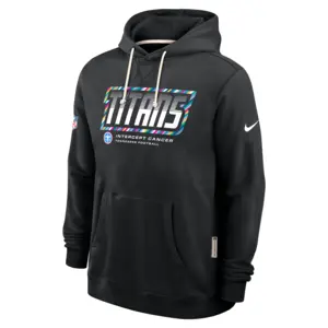 Nike Tennessee Titans Crucial Catch Sideline Standard Issue Dri-fit Nfl Pullover Hoodie - Black