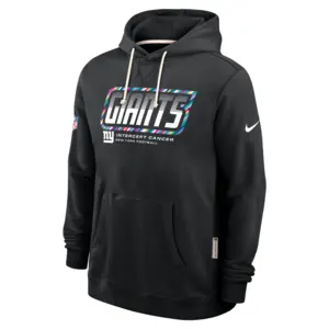 Nike New York Giants Crucial Catch Sideline Standard Issue Dri-fit Nfl Pullover Hoodie - Black