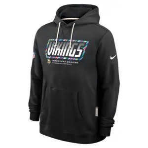 Nike Minnesota Vikings Crucial Catch Sideline Standard Issue Dri-fit Nfl Pullover Hoodie - Black