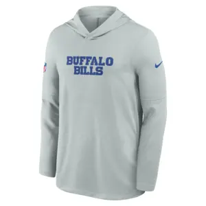 Nike Buffalo Bills Rivalries Collection Sideline Dri-fit Nfl Long-sleeve Hooded Top - Grey