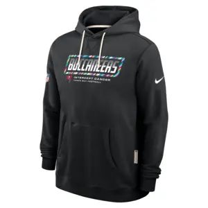 Nike Tampa Bay Buccaneers Crucial Catch Sideline Standard Issue Dri-fit Nfl Pullover Hoodie - Black