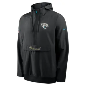 Nike Jacksonville Jaguars Rivalries Collection Sideline Anorak Nfl 1/2-zip Hooded Jacket - Black