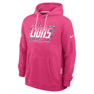 Nike Detroit Lions Crucial Catch Sideline Standard Issue Dri-fit Nfl Pullover Hoodie - Pink