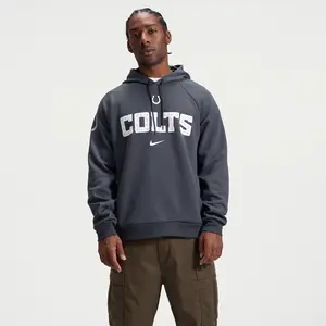 Nike Indianapolis Colts Rivalries Collection Primary Dri-fit Nfl Pullover Hoodie - Grey