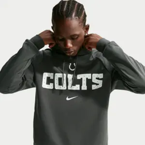 Nike Indianapolis Colts Rivalries Collection Primary Dri-fit Nfl Pullover Hoodie - Grey
