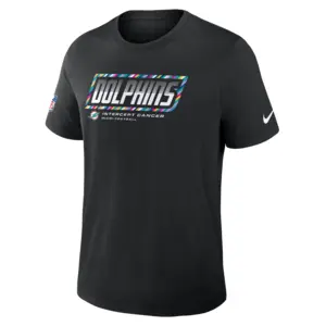 Nike Miami Dolphins Crucial Catch Sideline Dri-fit Nfl T-shirt - Black