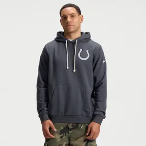 Nike Indianapolis Colts Rivalries Collection Sideline Dri-fit Nfl Pullover Hoodie - Grey
