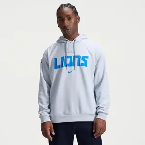 Nike Detroit Lions Rivalries Collection Primary Dri-fit Nfl Pullover Hoodie - Grey