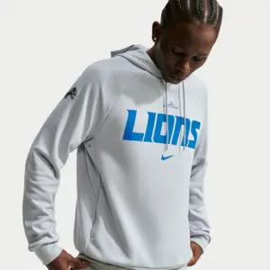 Nike Detroit Lions Rivalries Collection Primary Dri-fit Nfl Pullover Hoodie - Grey