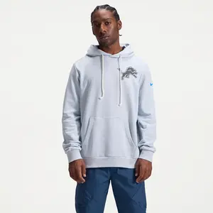 Nike Detroit Lions Rivalries Collection Sideline Dri-fit Nfl Pullover Hoodie - Grey