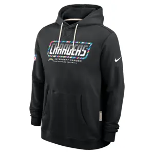 Nike Los Angeles Chargers Crucial Catch Sideline Standard Issue Dri-fit Nfl Pullover Hoodie - Black