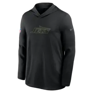 Nike New York Jets Rivalries Collection Sideline Dri-fit Nfl Long-sleeve Hooded Top - Black