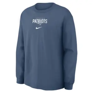 Nike New England Patriots Rivalries Collection Max90 Nfl Long-sleeve T-shirt - Blue
