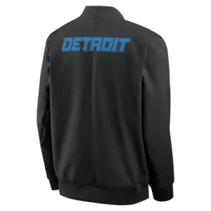 Nike Detroit Lions Rivalries Collection Sideline Nfl Full-zip Bomber Jacket - Black