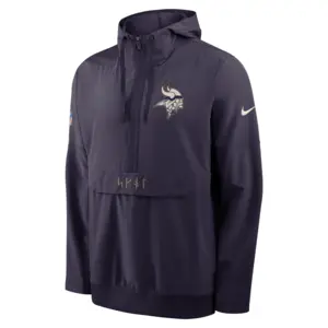 Nike Minnesota Vikings Rivalries Collection Sideline Anorak Nfl 1/2-zip Hooded Jacket - Purple
