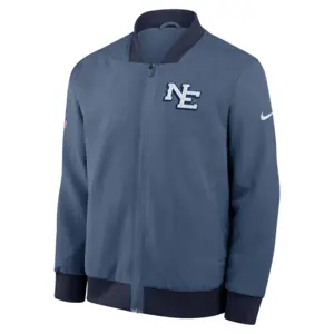 Nike New England Patriots Rivalries Collection Sideline Nfl Full-zip Bomber Jacket - Blue
