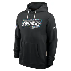 Nike Carolina Panthers Crucial Catch Sideline Standard Issue Dri-fit Nfl Pullover Hoodie - Black