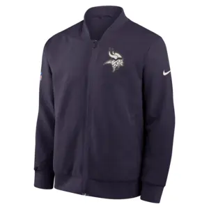 Nike Minnesota Vikings Rivalries Collection Sideline Nfl Full-zip Bomber Jacket - Purple