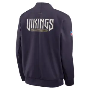 Nike Minnesota Vikings Rivalries Collection Sideline Nfl Full-zip Bomber Jacket - Purple
