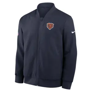 Nike Chicago Bears Rivalries Collection Sideline Nfl Full-zip Bomber Jacket - Blue