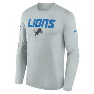 Nike Detroit Lions Rivalries Collection Sideline Legend Dri-fit Nfl Long-sleeve T-shirt - Grey
