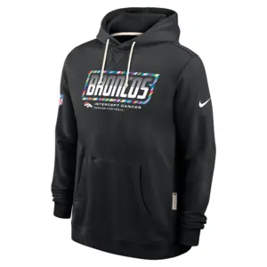Nike Denver Broncos Crucial Catch Sideline Standard Issue Dri-fit Nfl Pullover Hoodie - Black