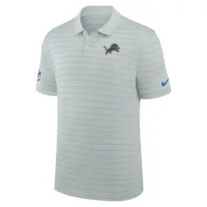Nike Detroit Lions Rivalries Collection Sideline Victory Striped Dri-fit Nfl Polo - Grey