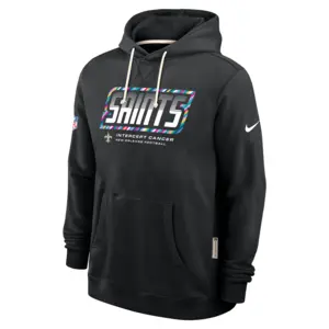 Nike New Orleans Saints Crucial Catch Sideline Standard Issue Dri-fit Nfl Pullover Hoodie - Black