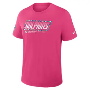 Nike Miami Dolphins Crucial Catch Sideline Dri-fit Nfl T-shirt - Pink
