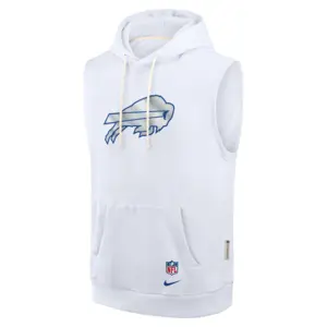 Nike Buffalo Bills Rivalries Collection Sideline Dri-fit Nfl Sleeveless Pullover Hoodie - White