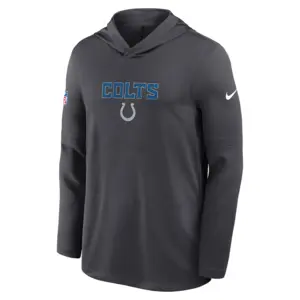 Nike Indianapolis Colts Rivalries Collection Sideline Dri-fit Nfl Long-sleeve Hooded Top - Grey