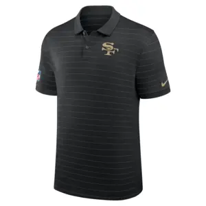 Nike San Francisco 49ers Rivalries Collection Sideline Victory Striped Dri-fit Nfl Polo - Black