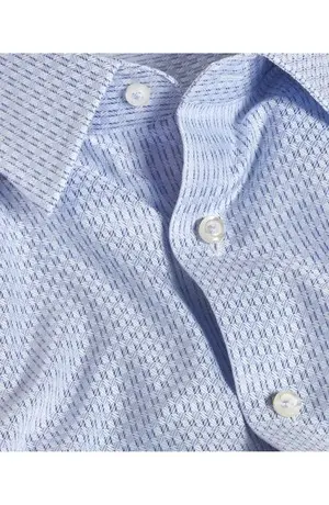 David Donahue Regular Fit Textured Dobby Dress Shirt