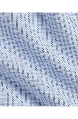 David Donahue Trim Fit Textured Check Dress Shirt