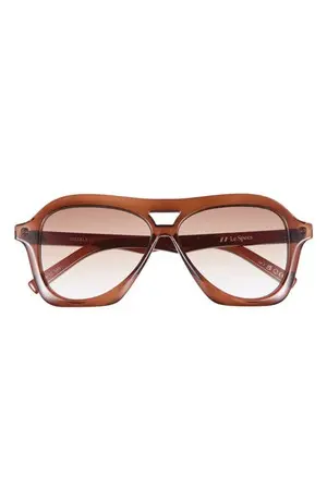 Le Specs Gender Inclusive Drizzle 56mm Gradient Aviator Sunglasses - Cocoa/brown Grad