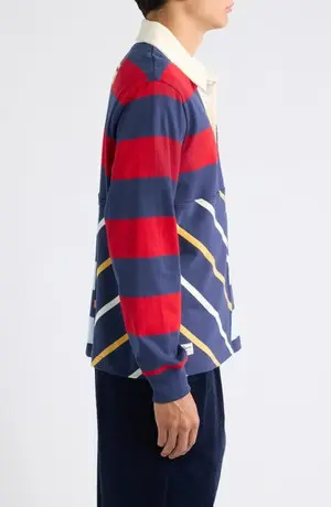 ROWING BLAZERS Harrison Pieced Stripe Rugby Shirt