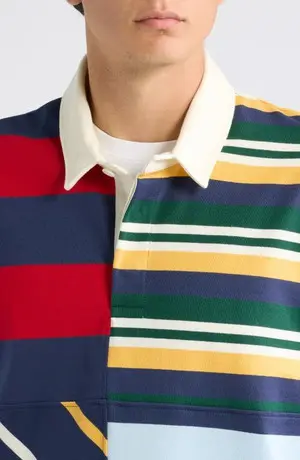 ROWING BLAZERS Harrison Pieced Stripe Rugby Shirt