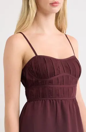 Moon River Pleated Sleeveless Maxi Dress