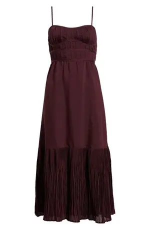 Moon River Pleated Sleeveless Maxi Dress