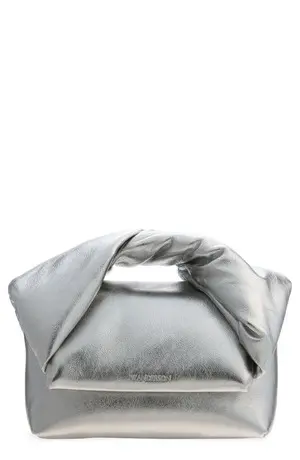 JW Anderson Small Twister Leather Crossbody Bag - Silver 910