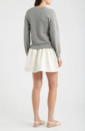 ZOE AND CLAIRE Mixed Media Sweater Dress