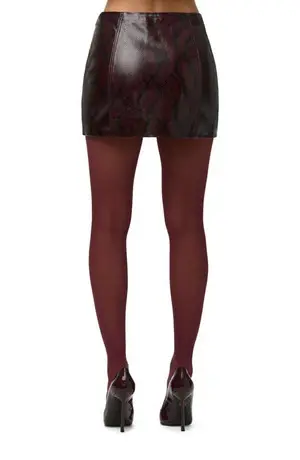 Naked Wardrobe Python Embossed Faux Leather Miniskirt