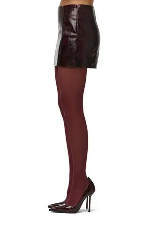 Naked Wardrobe Python Embossed Faux Leather Miniskirt